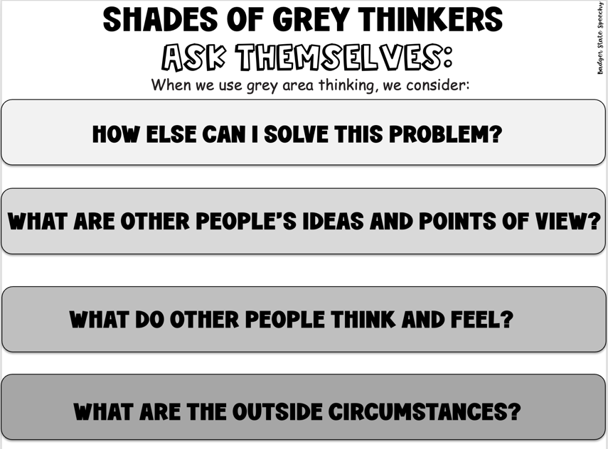Grey Area Flexible Thinking - Badger State Speechy