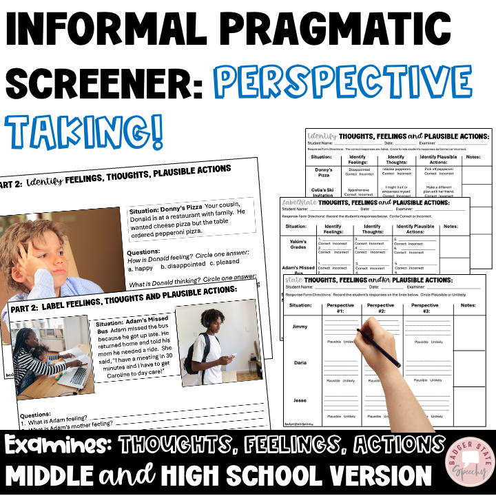 Perspective taking Informal Pragmatic Skill Screener Middle High School ...